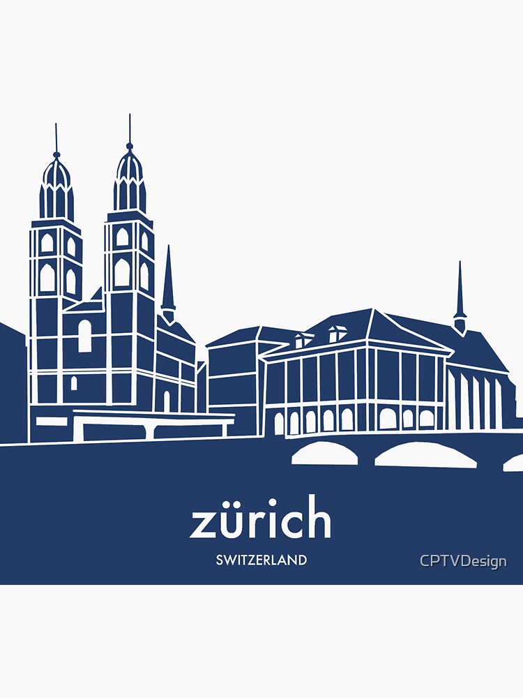 "Iconic Zurich" Sticker for Sale by CPTVDesign | Redbubble