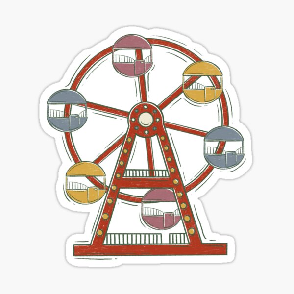 "Vintage Carnival Ferris Wheel" Sticker for Sale by lehlehcar | Redbubble
