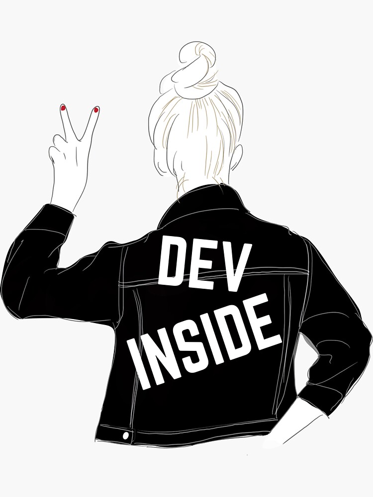 "IT Shirt Coder Girl Biker Jacket" Sticker by avogel | Redbubble