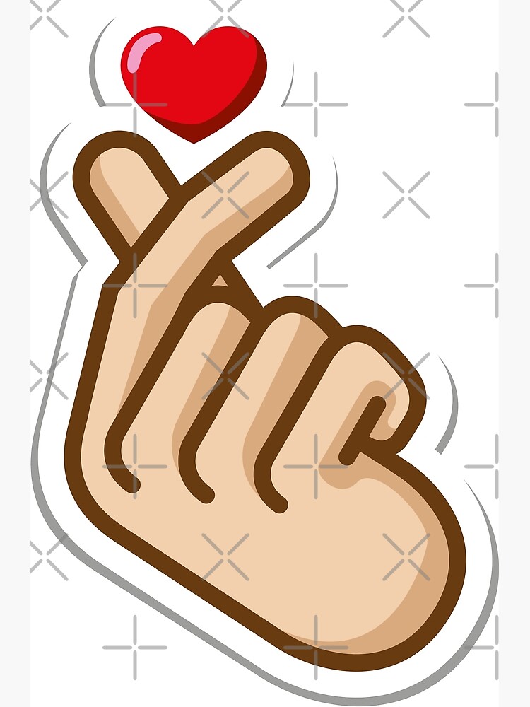 Lámina fotográfica «Icono de signo coreano de corazón con la mano ...