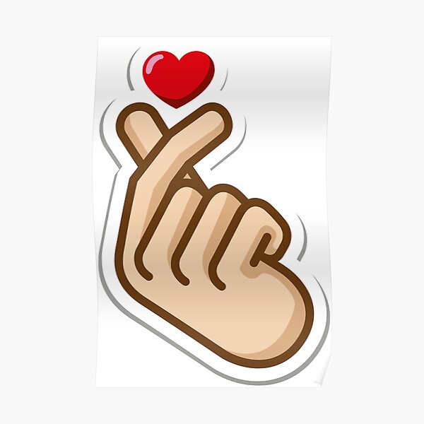 Póster «Icono de signo coreano de corazón con la mano, pequeño corazón ...
