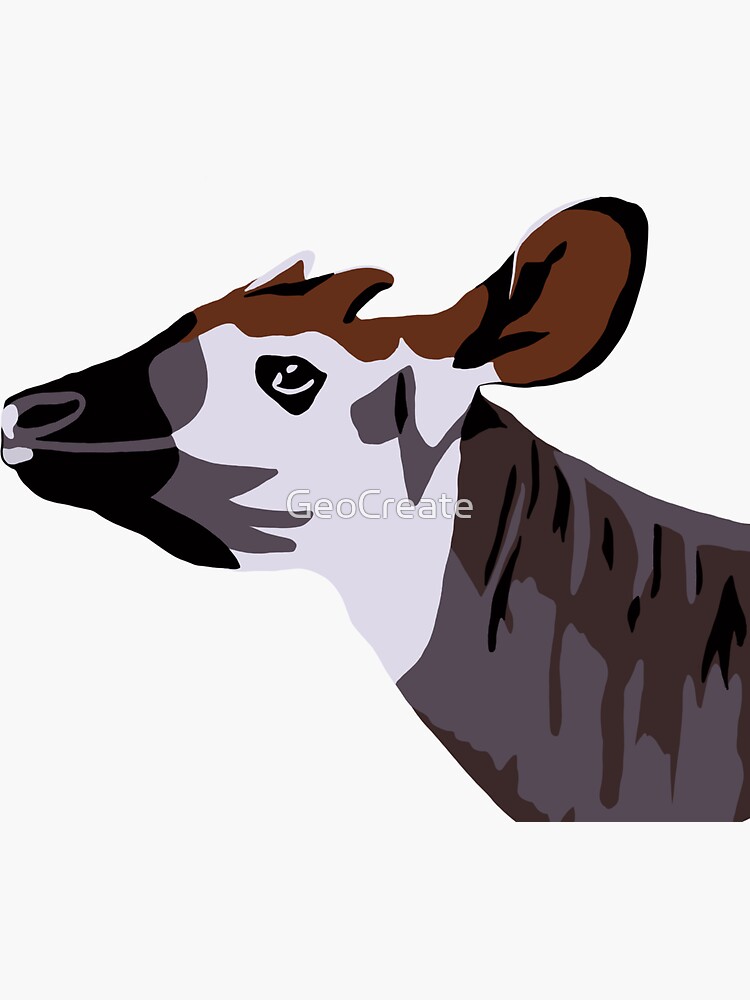 "Okapi portrait" Sticker for Sale by GeoCreate | Redbubble