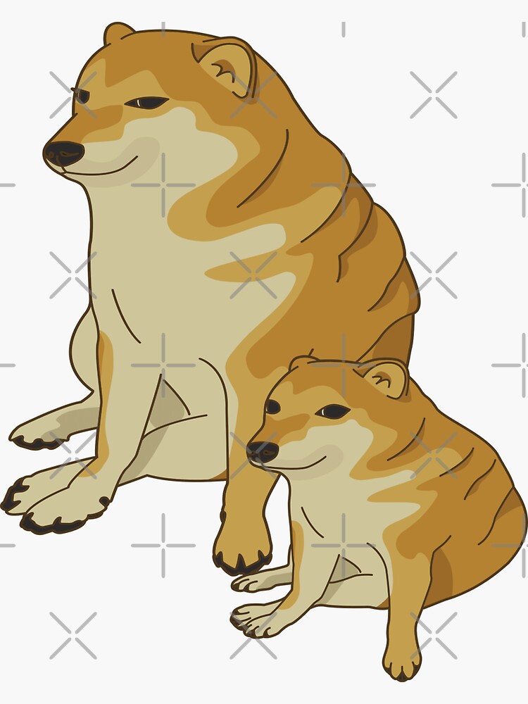 "Cheems with Baby Cheems" Sticker for Sale by Rzera- | Redbubble