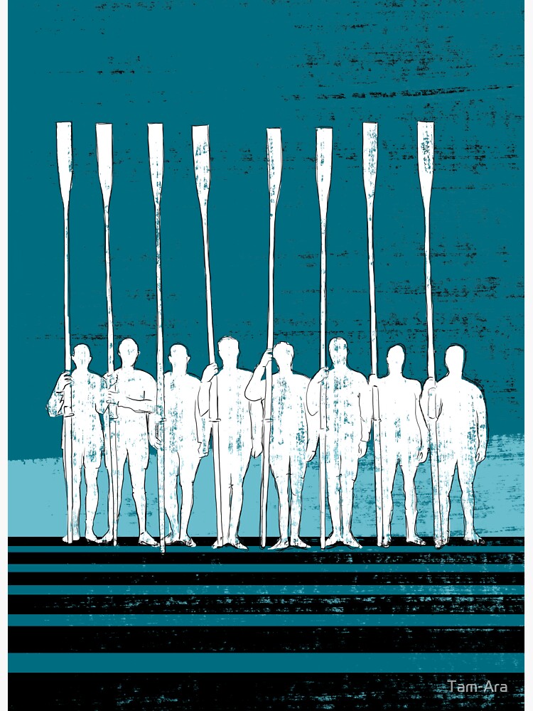 "Rowing Crew in White and Blue" Sticker for Sale by Tam-Ara | Redbubble