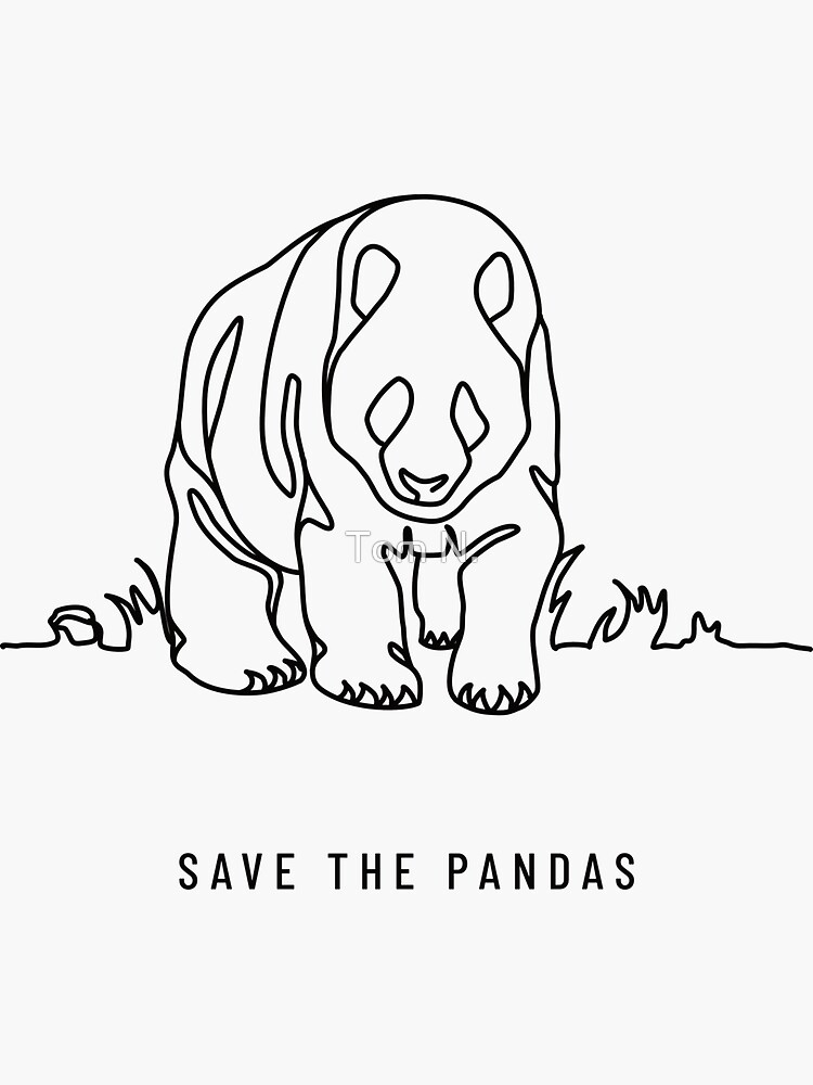 "Aesthetic Panda Shirt with Line Drawing - Panda One Line Drawing ...