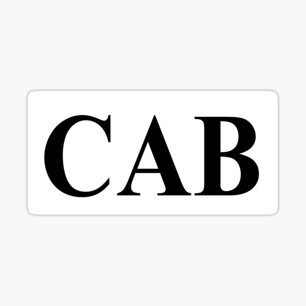 "CAB" Sticker by IRISH-DESIGNS | Redbubble