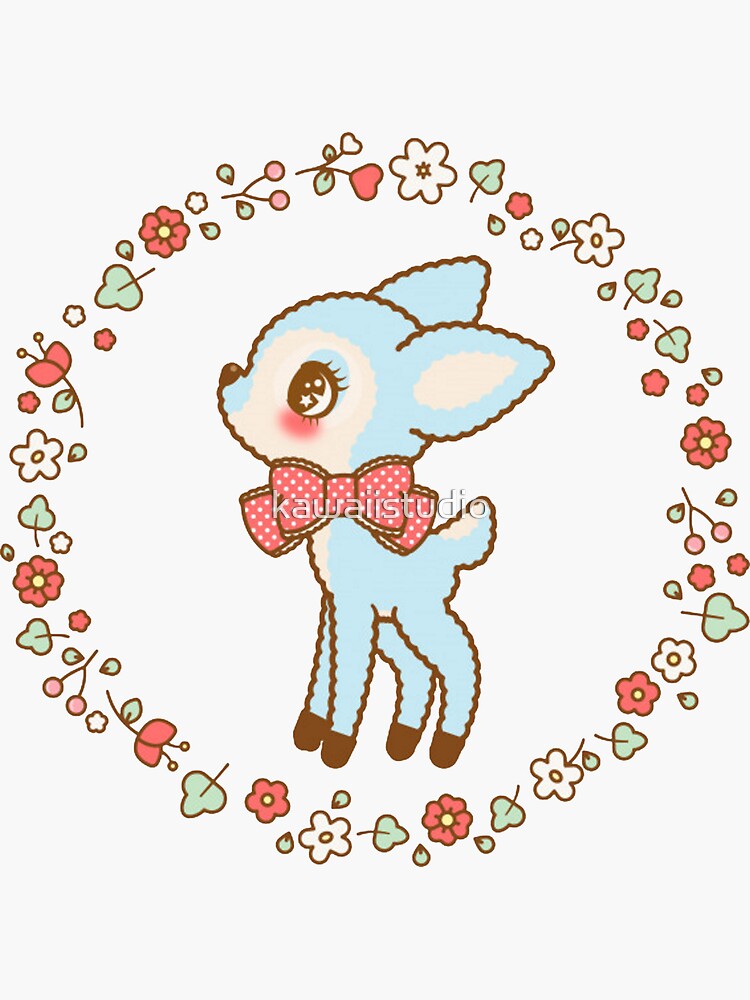 "Deer My Love" Sticker for Sale by kawaiistudio | Redbubble