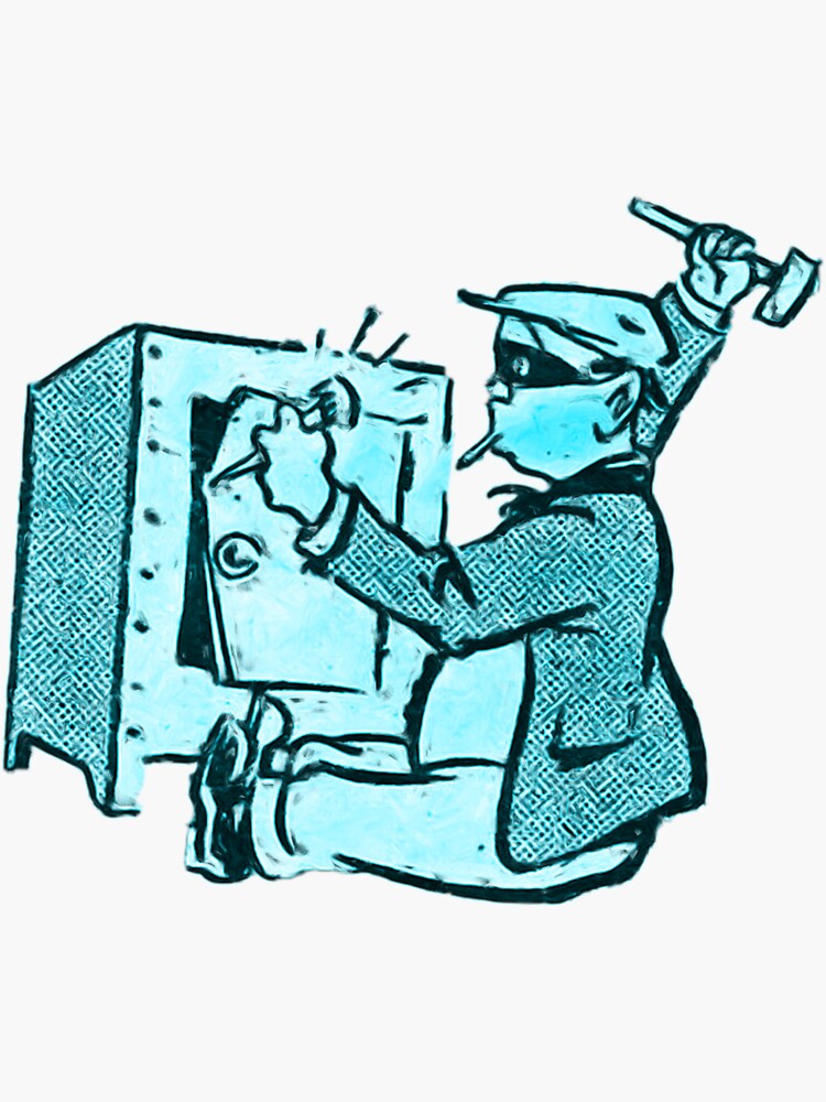 "Safe robber - Comic - pegel1973®" Sticker for Sale by pegel1973 ...