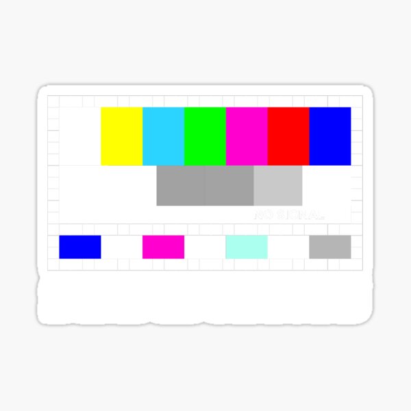 "TV test pattern end of broadcast 80s 90s costume" Sticker for Sale by ...