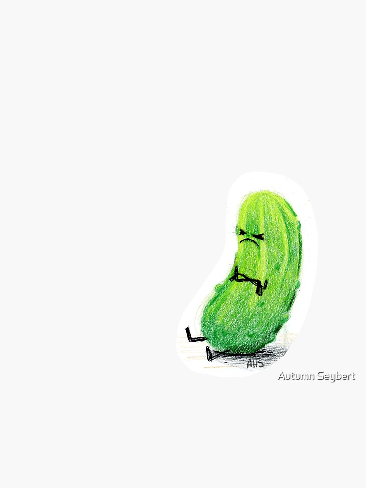"Peeved Pickle" Sticker for Sale by Autumn Seybert | Redbubble