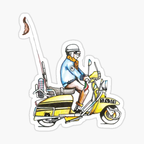 "AWOL: CLASSIC - SCOOTERIST" Sticker for Sale by FoleyPottery | Redbubble