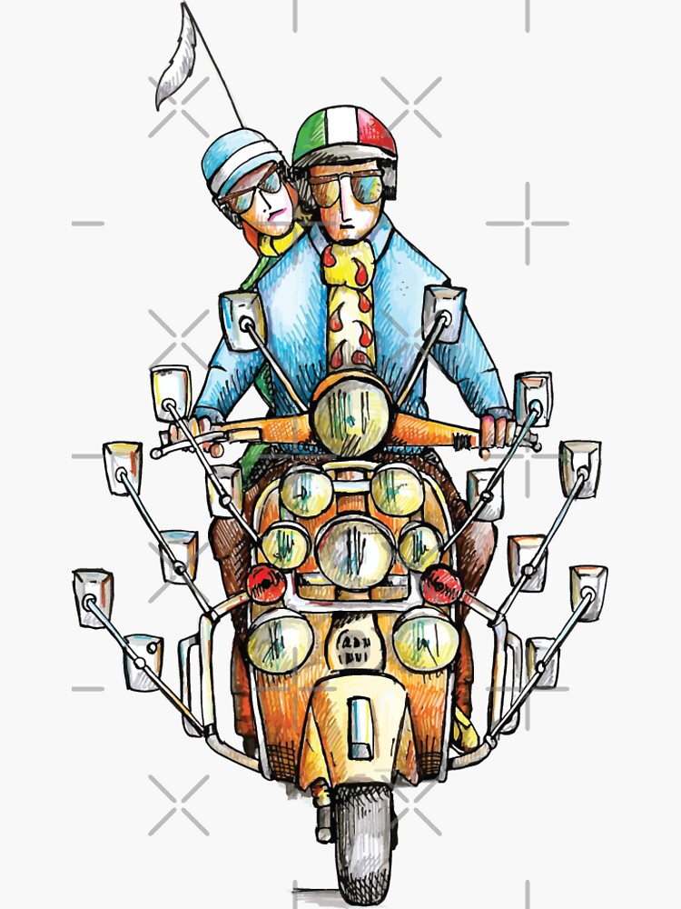 "AWOL: MIRRORS - SCOOTER" Sticker for Sale by FoleyPottery | Redbubble
