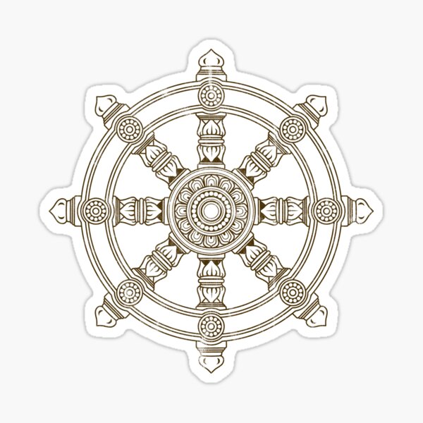 "Buddhism Wheel of Dharma - Dharmachakra Vintage" Sticker for Sale by ...