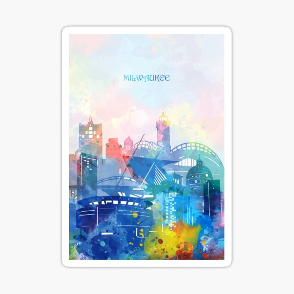"milwaukee skyline" Sticker by BekimART2 | Redbubble