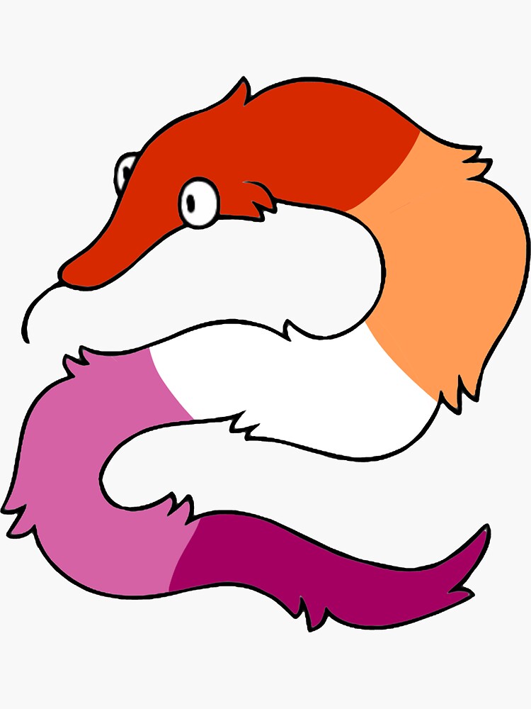 "lesbian (flag v2) pride worm on a string" Sticker for Sale by ellalune ...