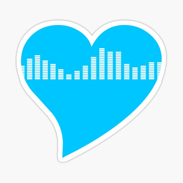 "Blue Graphic Equalizer Heart" Sticker for Sale by jdm1981 | Redbubble