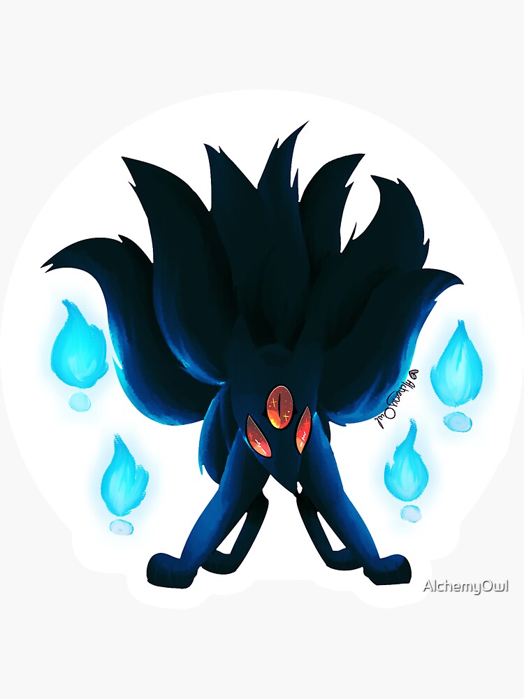 Pegatina «Pegatina Kitsune Blue Fire» de AlchemyOwl | Redbubble