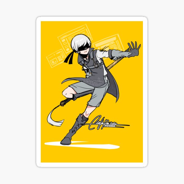 "9S - Young Brother Nier's outfit by Linda Vonree" Sticker for Sale by ...