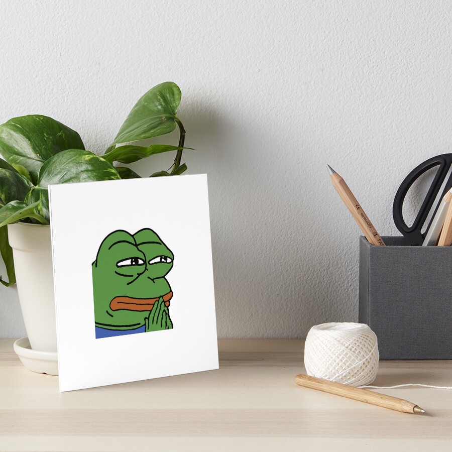 Lámina rígida «MonkaHmm Twitch Emote en HD» de Mash701 | Redbubble