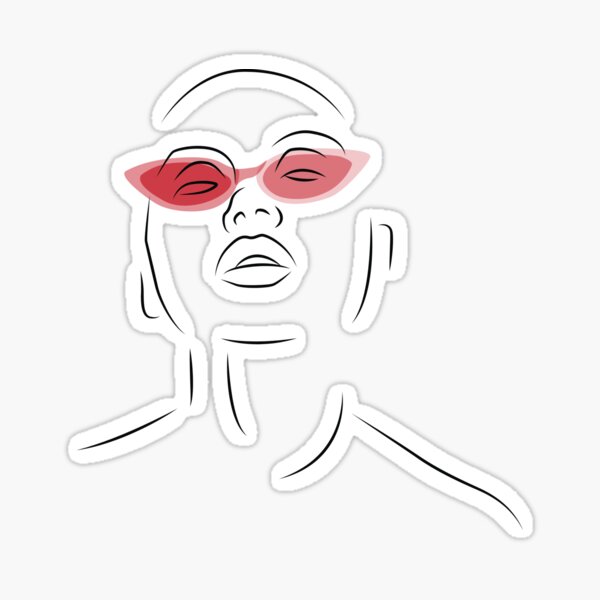 "Shady Lady in Red" Sticker for Sale by DapperDesigner | Redbubble