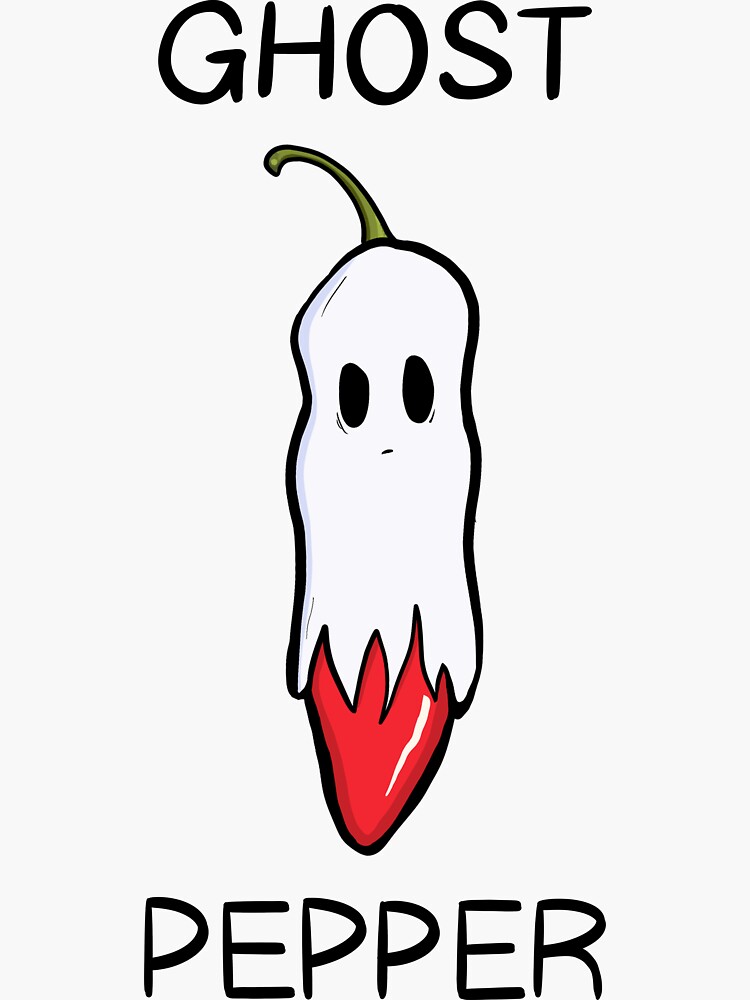 "SPOOKY Ghost Pepper" Sticker for Sale by stacycoakleyart | Redbubble