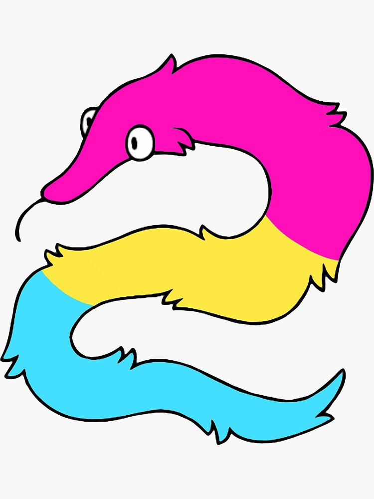 "pansexual pride worm on a string" Sticker for Sale by ellalune | Redbubble