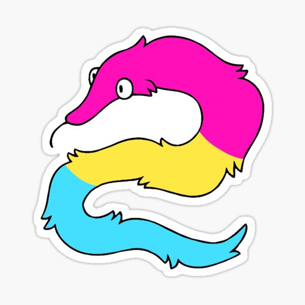 "pansexual pride worm on a string" Sticker for Sale by ellalune | Redbubble