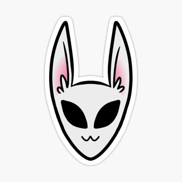 "alien bunny (white)" Sticker for Sale by seragakisexual | Redbubble