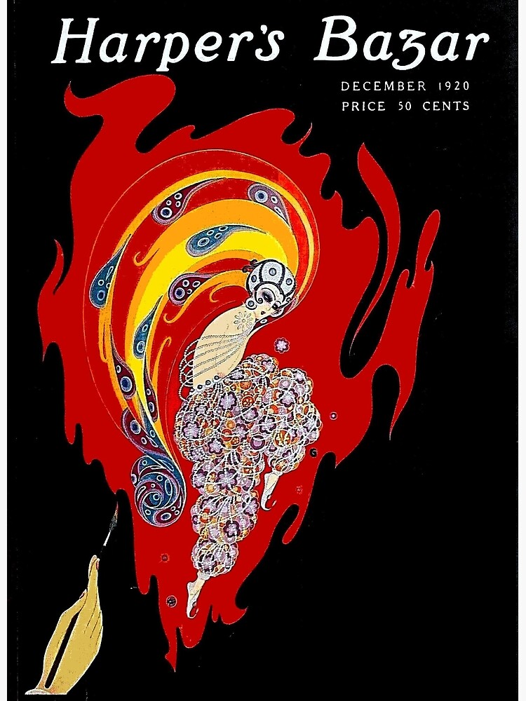 "HARPERS BAZAR: Vintage 1920 Psychedelic Flapper Advertising Print ...