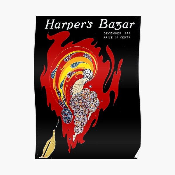 "HARPERS BAZAR: Vintage 1920 Psychedelic Flapper Advertising Print ...