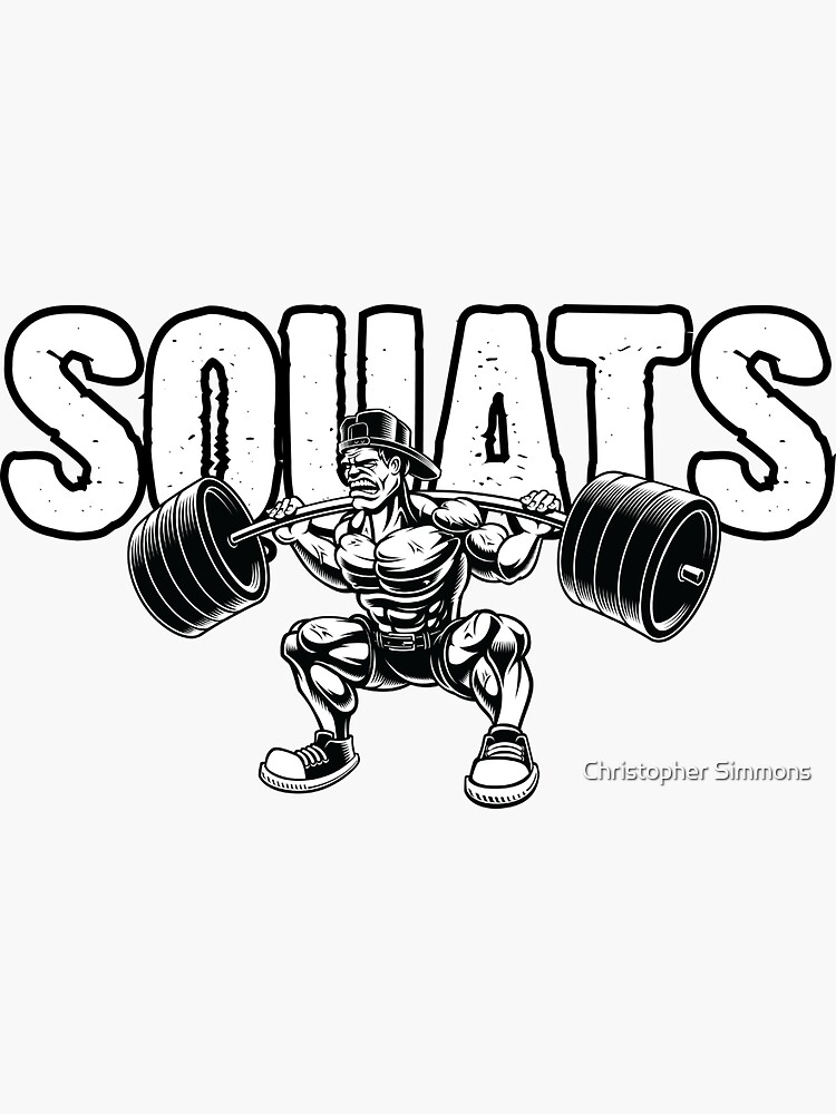 "SQUATS" Sticker for Sale by Manstrations | Redbubble