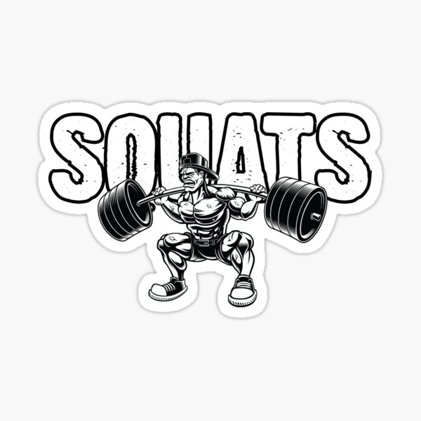 "SQUATS" Sticker for Sale by Manstrations | Redbubble