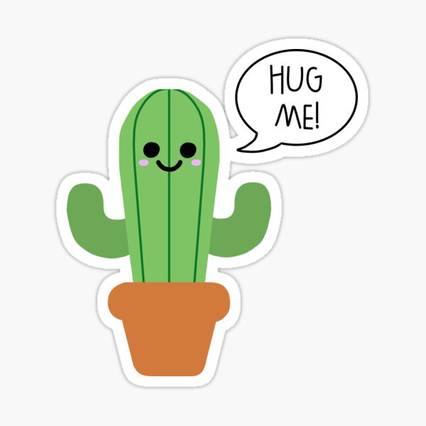 "Cute Cactus 'Hug Me' Sticker" Sticker by sauravlol | Redbubble