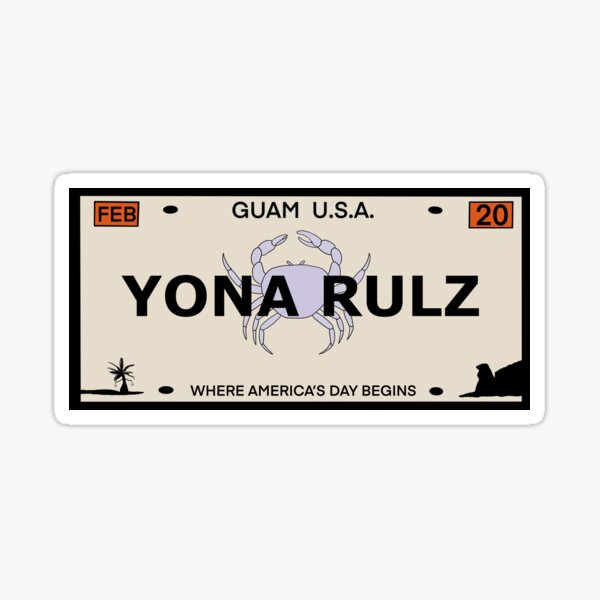 "Guam Vanity Plate "YONA RULZ"" Sticker for Sale by joeymesa70 | Redbubble