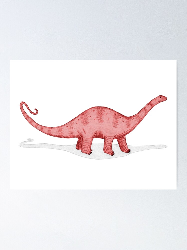 "Red Brontosaurus" Poster for Sale by GreatMNFossilCo | Redbubble