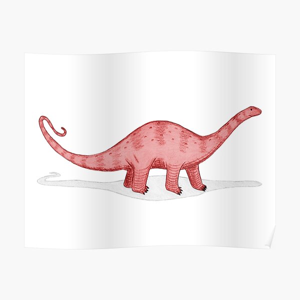 "Red Brontosaurus" Poster for Sale by GreatMNFossilCo | Redbubble