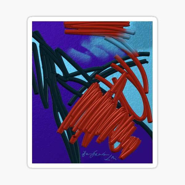 "#5 Red Blue" Sticker by BenjaminLM7 | Redbubble