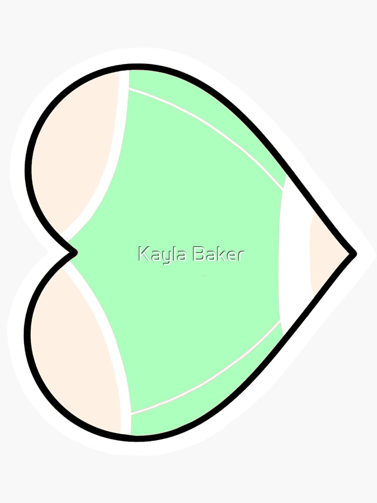 "Heart Booty Sticker- Mint Boyshorts on Skin tone 1" Sticker for Sale ...