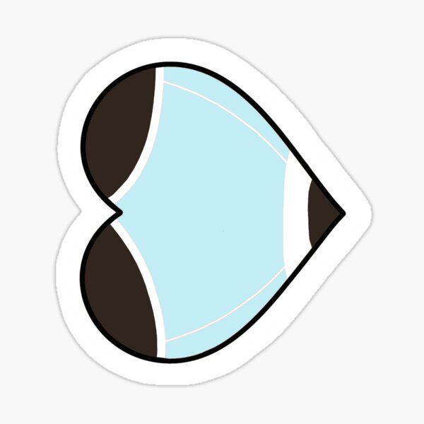 "Heart Booty Sticker- Baby Blue Boyshorts on Skin tone 15" Sticker for ...