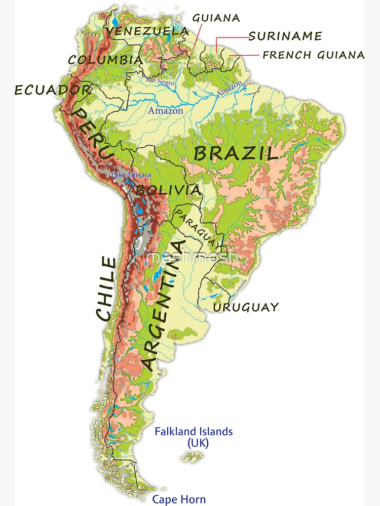 Map Of Central And South America Major Landforms Map Peru Ecuador