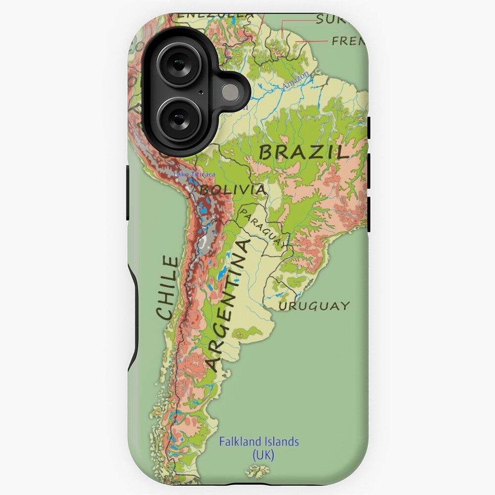 "South America detailed physical map topographic map of South America ...