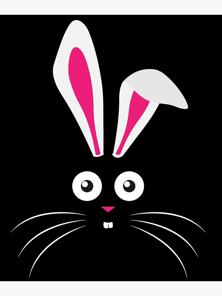 "Super Cute Little Easter Bunny Face With Big Ears" Art Print by ...