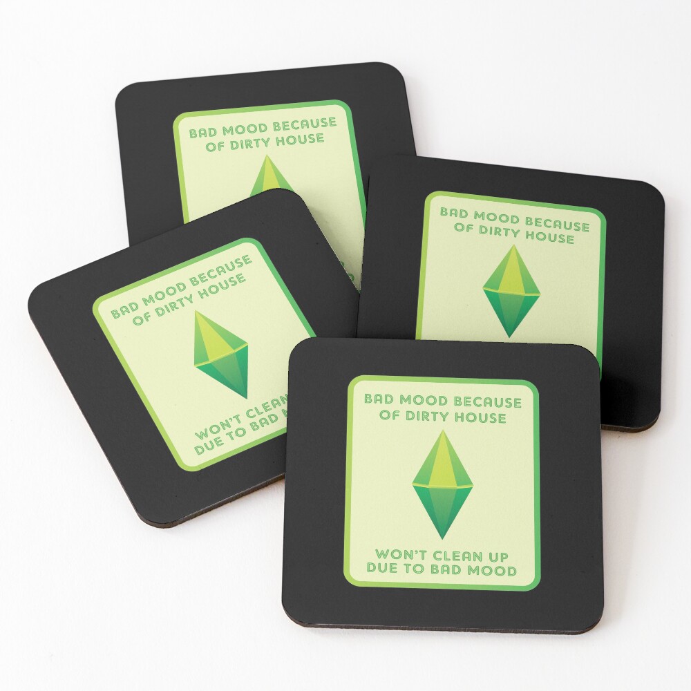 "THE SIMS - BAD MOOD" Coasters (Set of 4) for Sale by BackTeeBasics ...