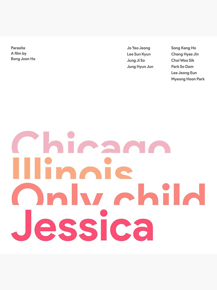 "Parasite - Jessica Jingle Typography" Poster by ahnkleid | Redbubble