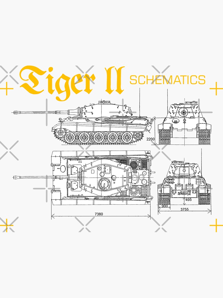 "TIGER-II GERMANY SCHEMATICS TANK" Sticker by soax | Redbubble