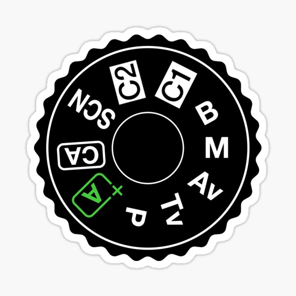 "Camera Mode Dial" Sticker for Sale by tomhillmeyer | Redbubble