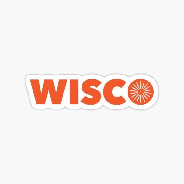 "Wisco Sunburst Orange" Sticker by brandonfishman | Redbubble