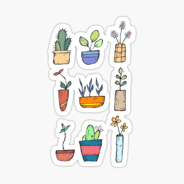 "Plants and cacti stickers pack " Sticker by itsriver | Redbubble