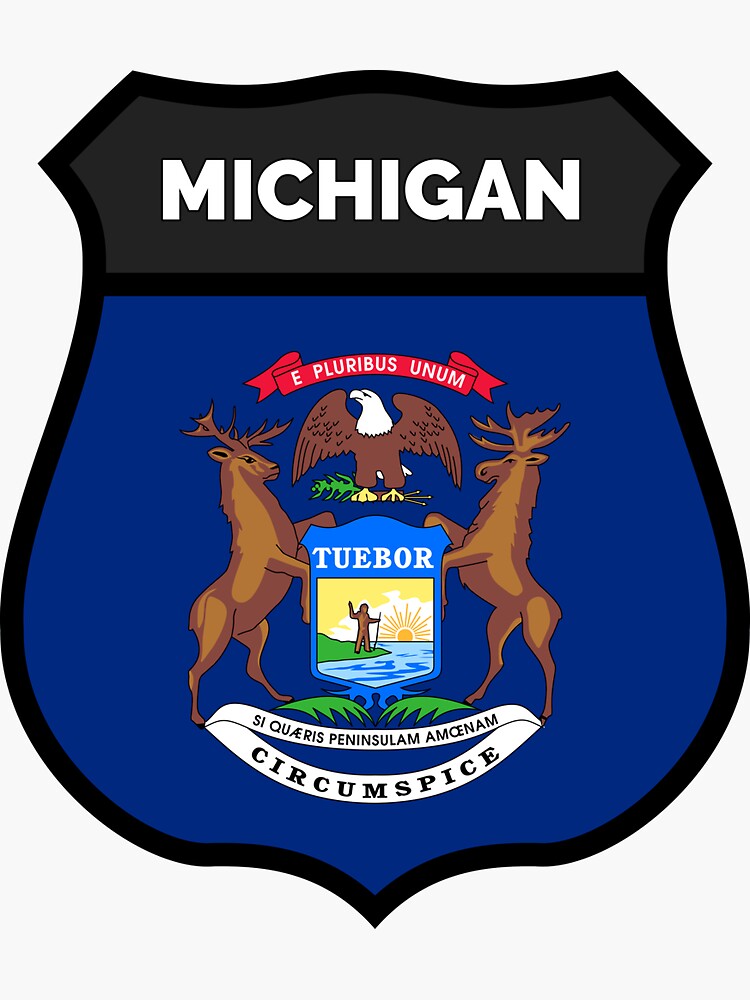 "MICHIGAN BADGE IV" Sticker for Sale by dreamyguy | Redbubble