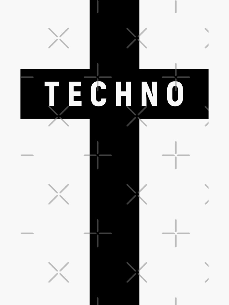 "Techno religion cross" Sticker for Sale by shinobishirt | Redbubble